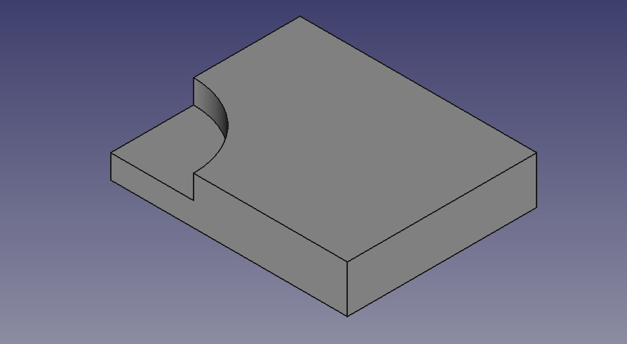On the top face of the plate you sketch a circle of a given diameter d ...